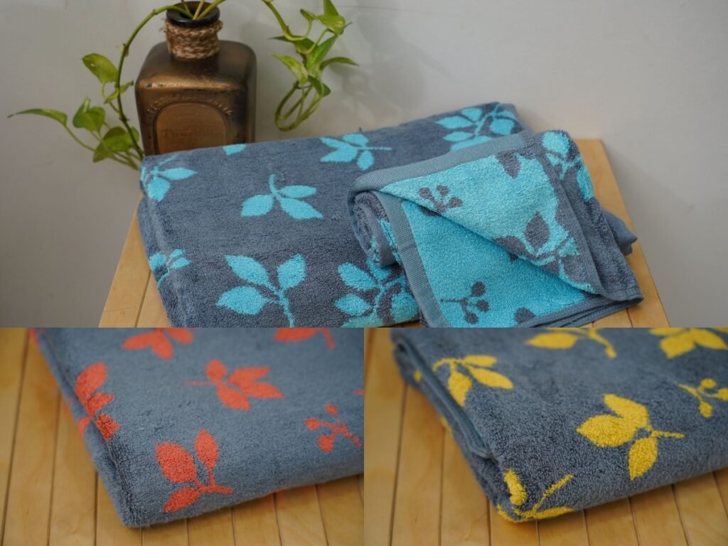 Bamboo Bath & Hand Towel Set Jacquard Print 100% Bamboo Fiber ...