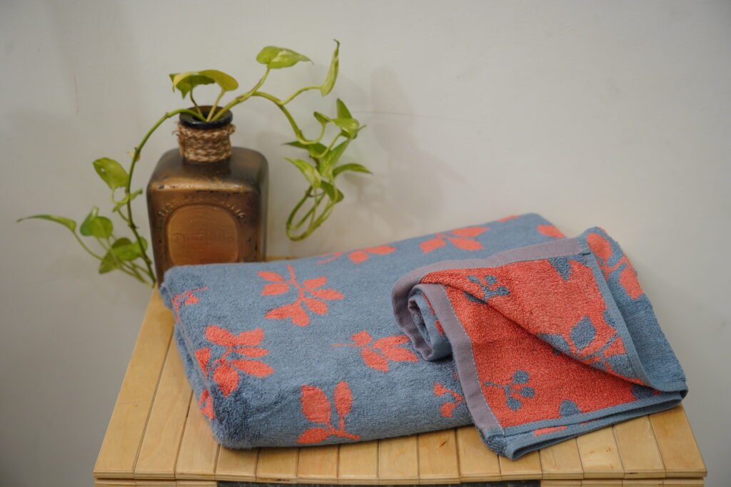 Bamboo Bath & Hand Towel Set Jacquard Print 100% Bamboo Fiber ...