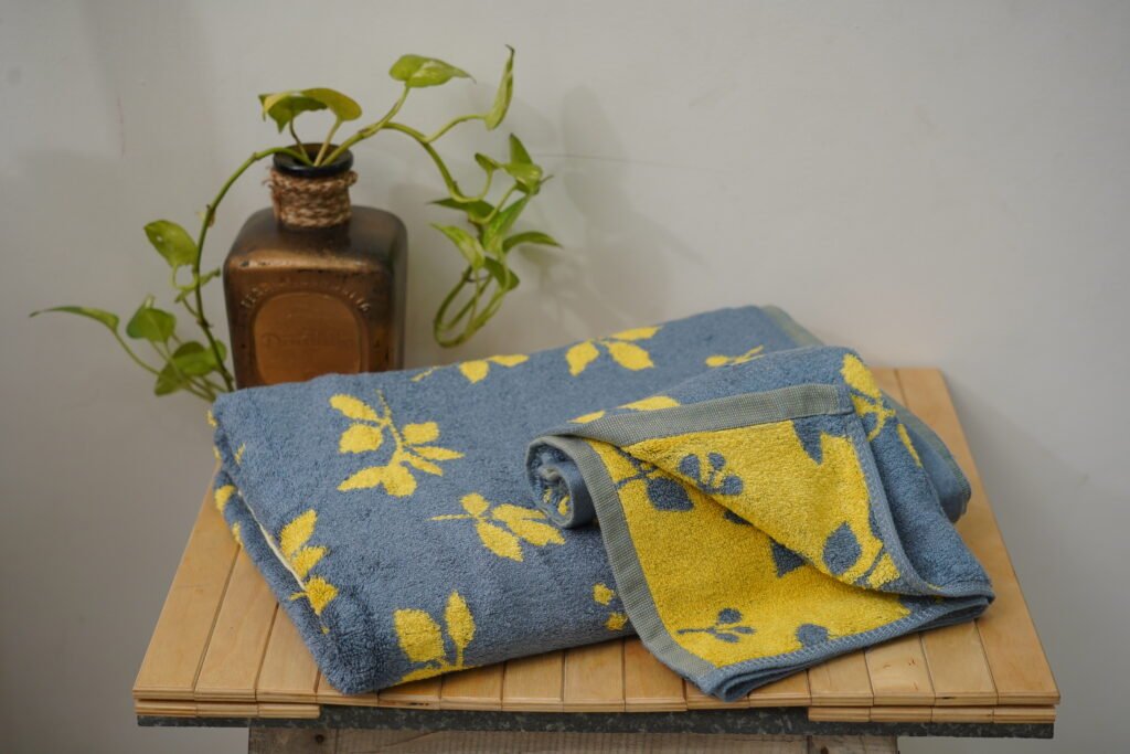 Bamboo Bath & Hand Towel Set Jacquard Print 100% Bamboo Fiber ...